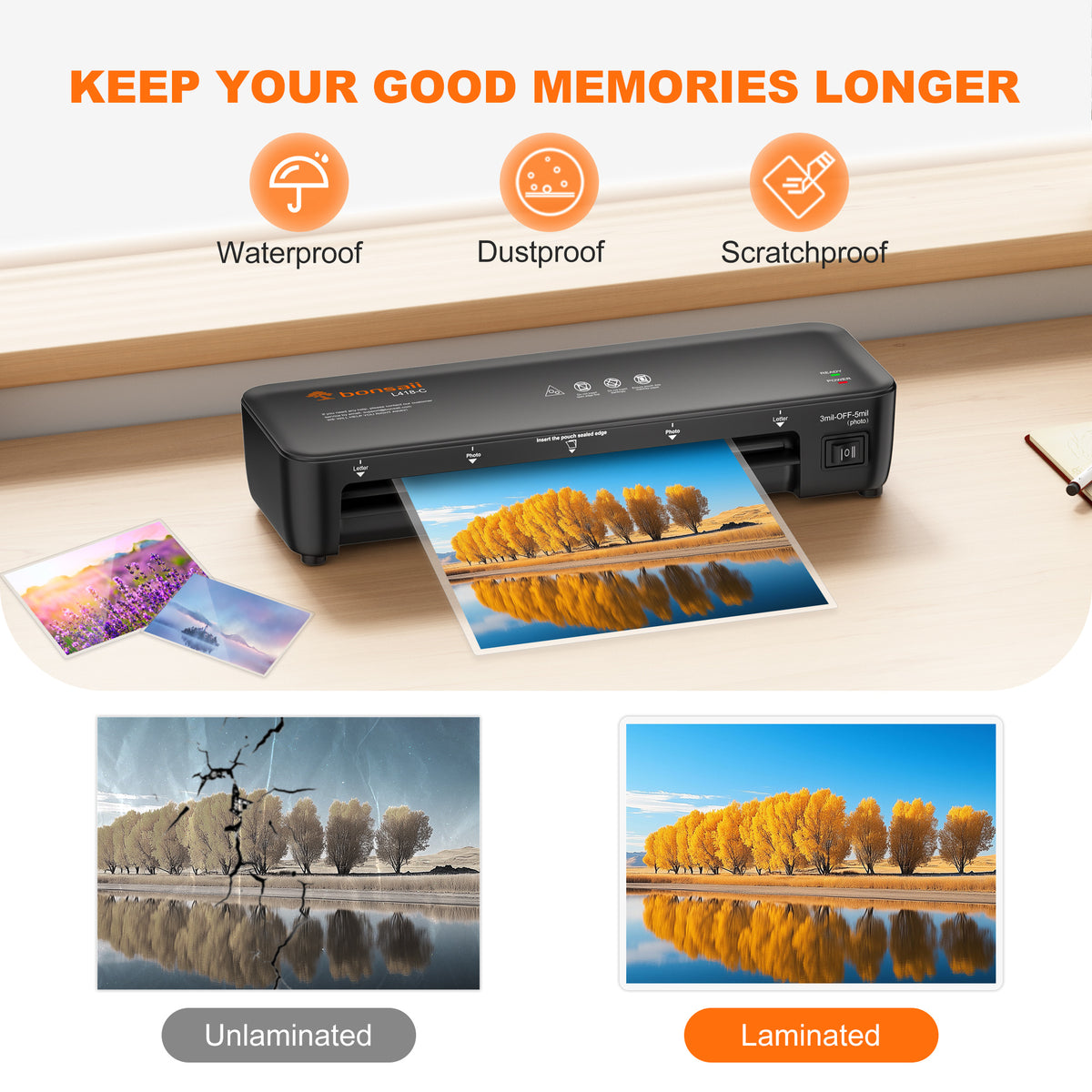 Bonsaii A4 Laminator 9 inch Laminator Machine with Laminating Sheets 2