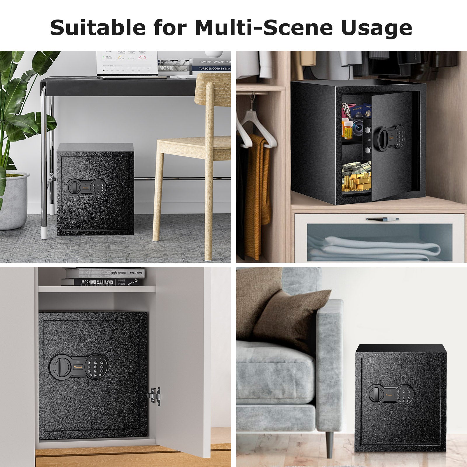 Bonsaii Safe Box, Money Safe with Digital Keypad Lock Home Safe Box wi