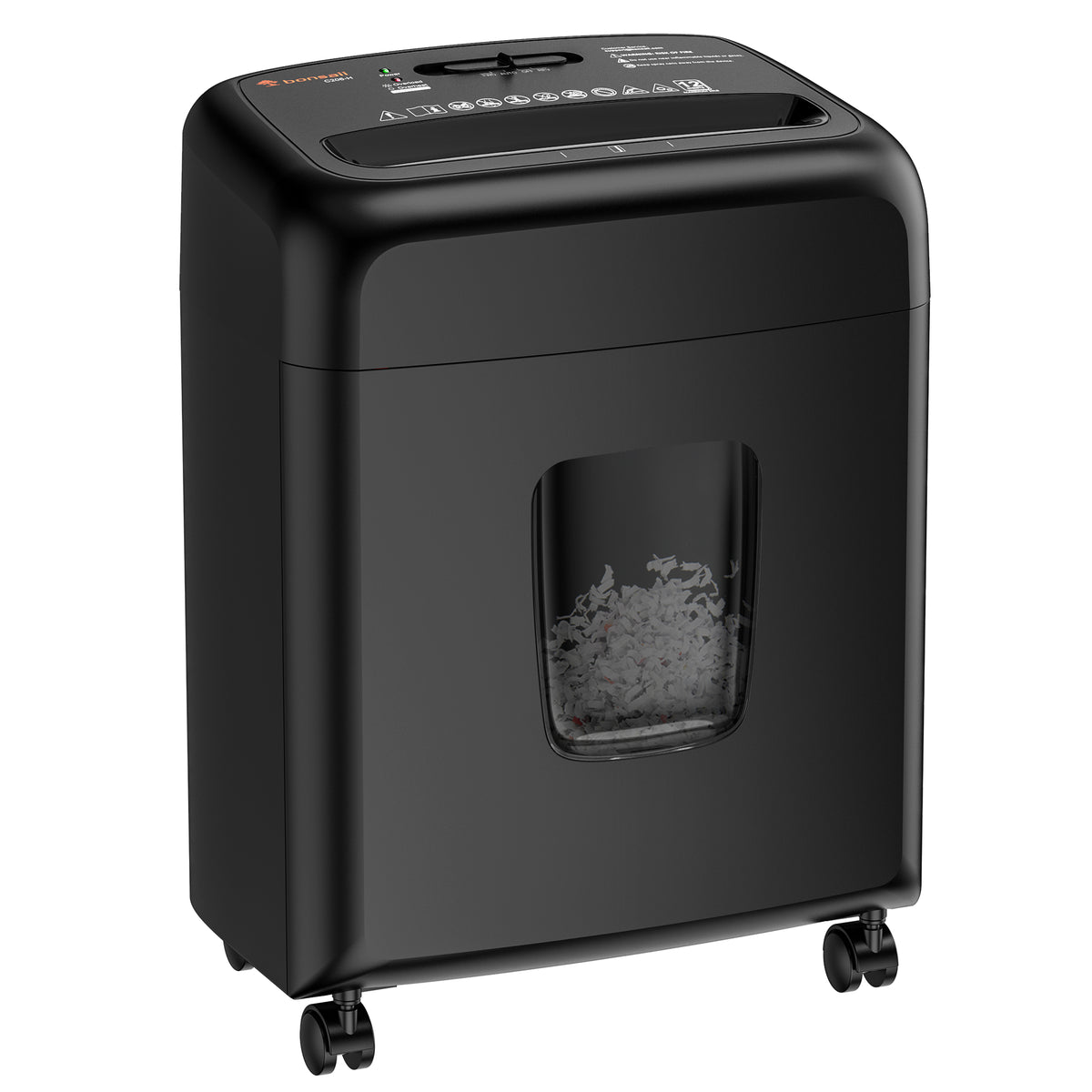 Bonsaii 12-Sheet Cross Cut Paper Shredder with 4-Gallon Pullout Bin, C