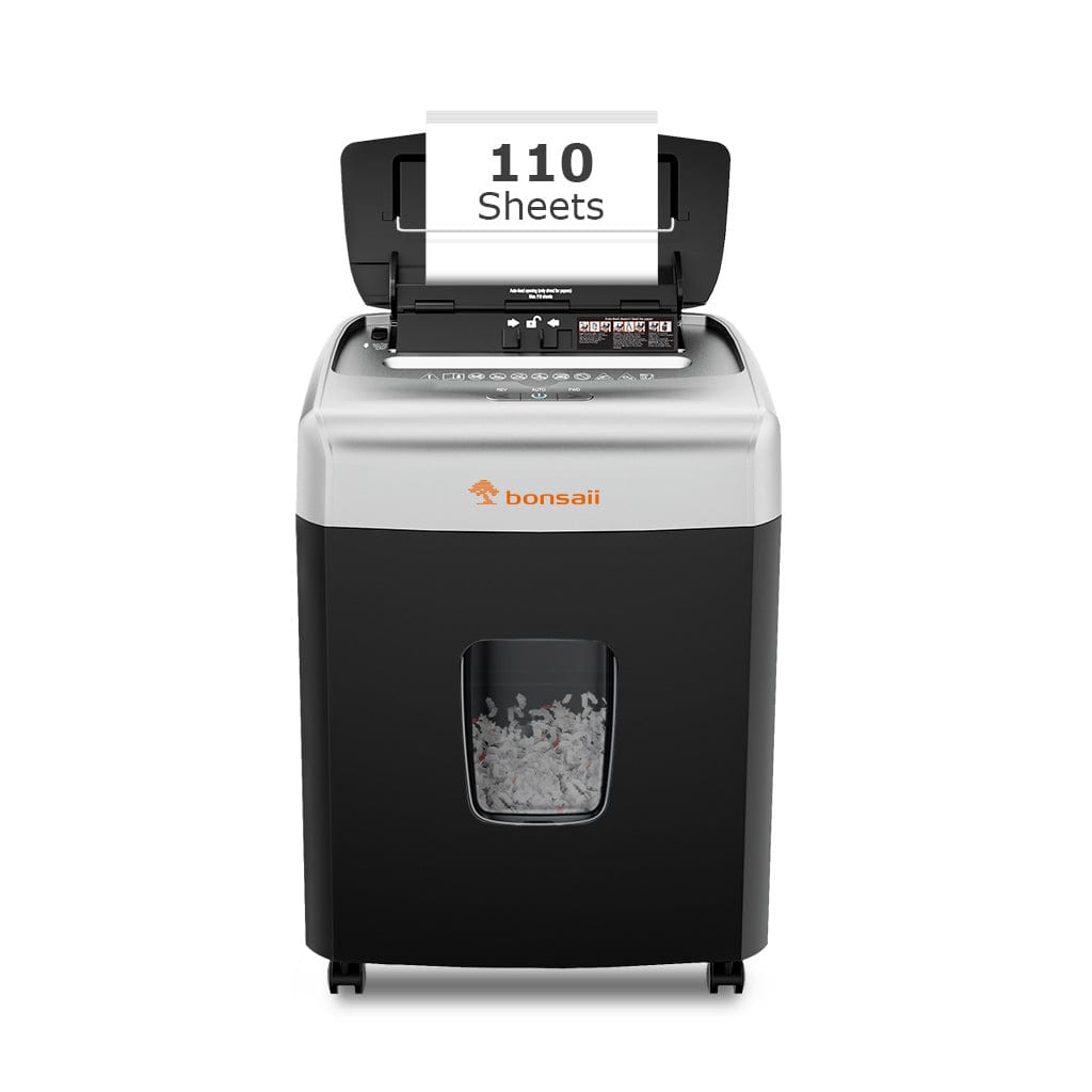 Bonsaii 110-Sheet Micro Cut Paper Shredder Auto Feeder Heavy Duty Pape